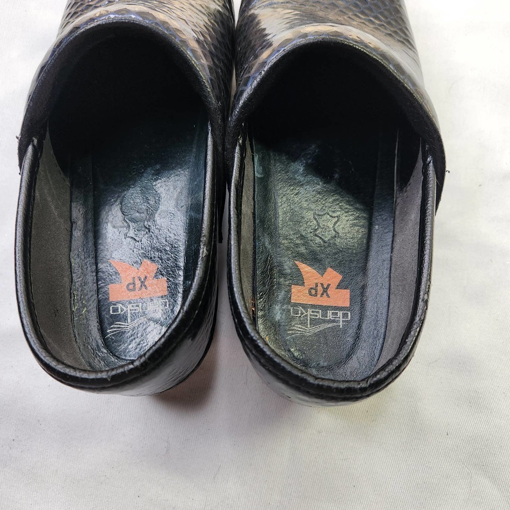 Dansko Blue Metallic Snake Clogs Nursing Shoes Size 3… - Gem